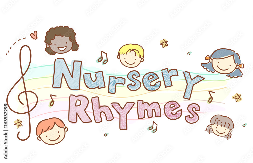 Stickman Kids Nursery Rhymes Stock Vector | Adobe Stock