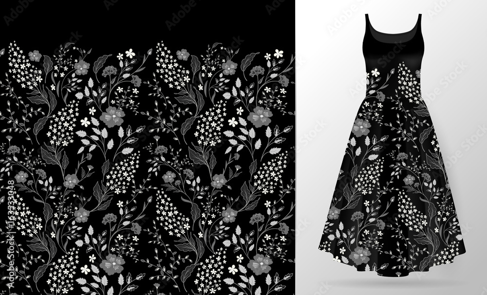 Cute pattern in small simple flowers. Seamless background and seamless ...