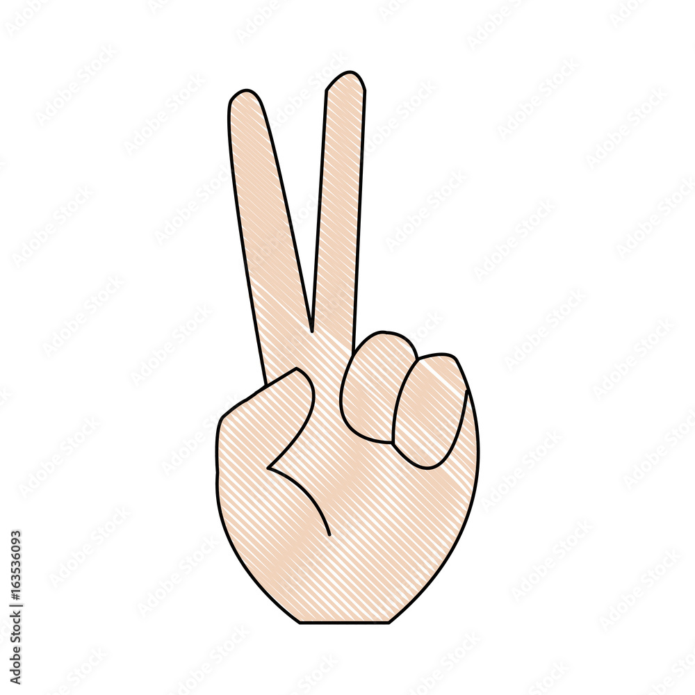 sign of victory gesture of the hand vector illustration Stock Vector ...