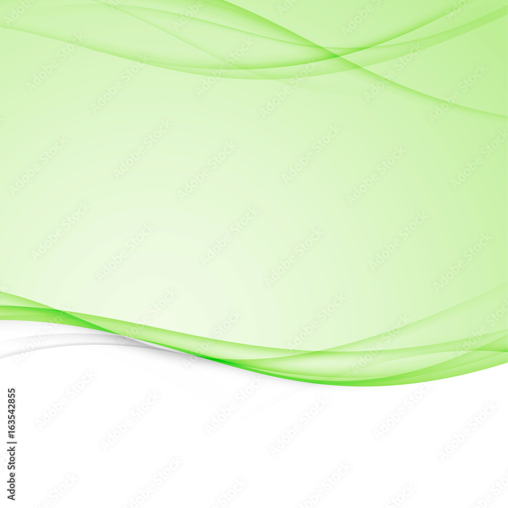 Green bright abstract modern swoosh wave border layout. Elegant smoke ...