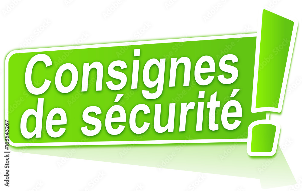 consignes de sécurité sur étiquette verte Stock Vector | Adobe Stock