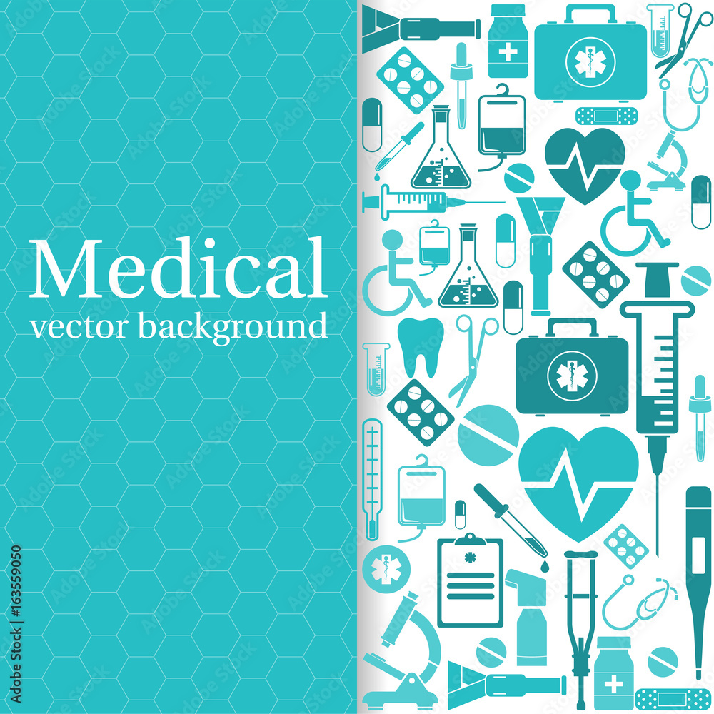 Medical background. Vector illustration. Healthcare and diagnostics ...
