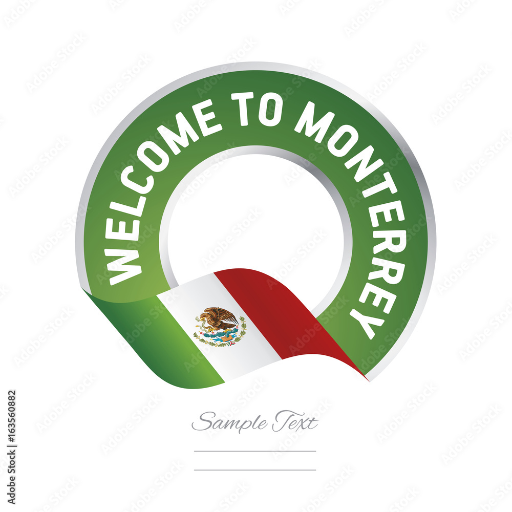 Welcome to Monterrey Mexico flag logo icon Stock Vector | Adobe Stock