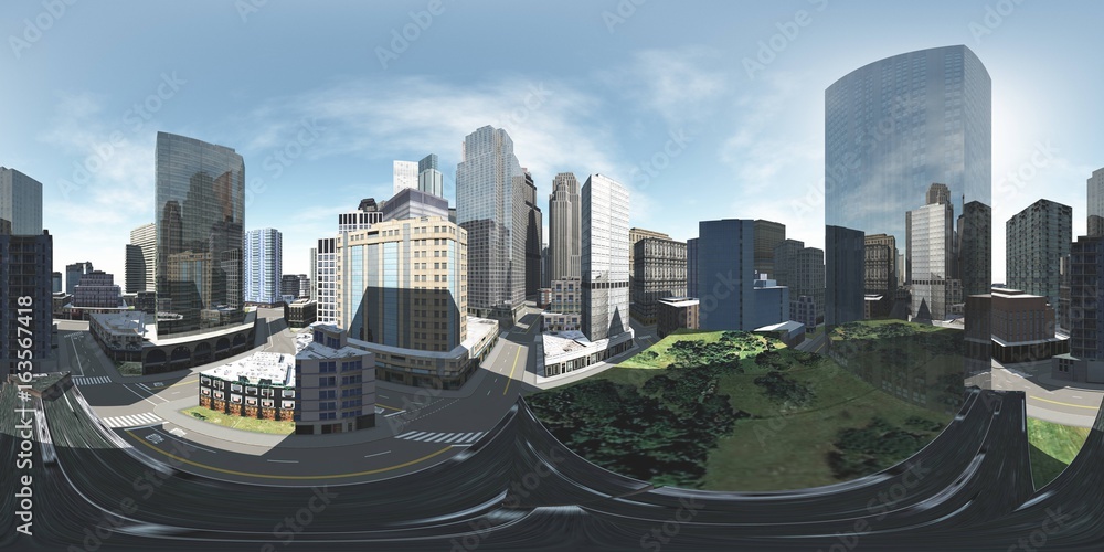 Cityscape. Environment map. HDRI map. Equirectangular projection ...