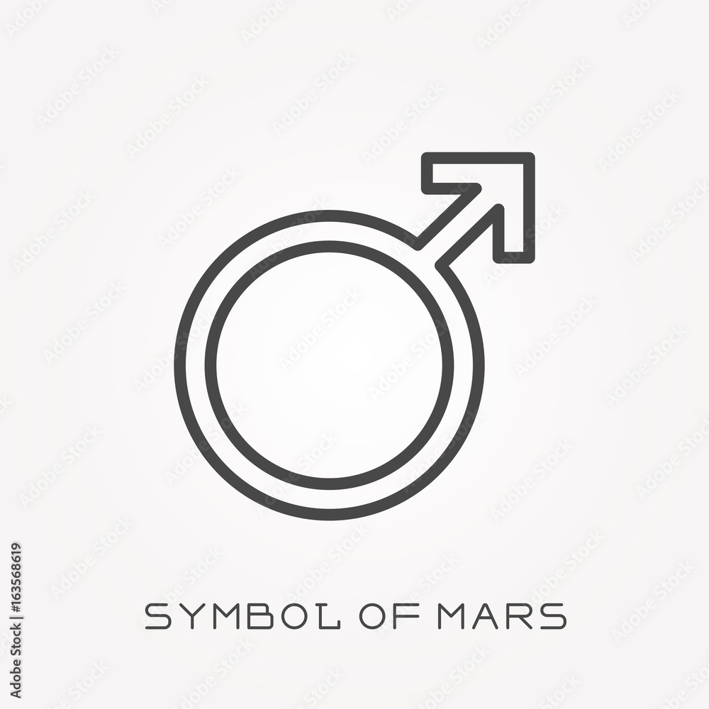 Line icon symbol of Mars Stock Vector | Adobe Stock