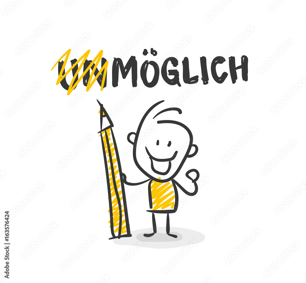 Strichfiguren / Strichmännchen: Mut, ehrgeizig, möglich. (Nr. 20) 素材庫向量 ...