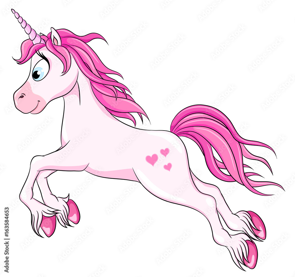 Hübsches springendes Einhorn - Vektor-Illustration Stock-Vektorgrafik ...