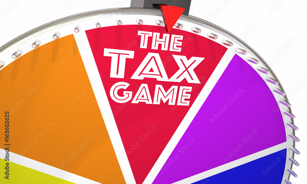 The Tax Game Spinning Wheel Win Pay Less 3d Illustration Stock ...