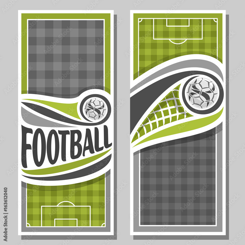 Vector vertical Banners for Football: 2 layouts for title on football ...