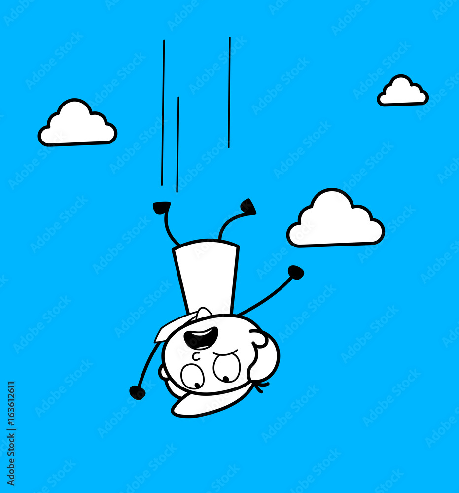 Cartoon Boy Falling from Sky Stock Vector | Adobe Stock