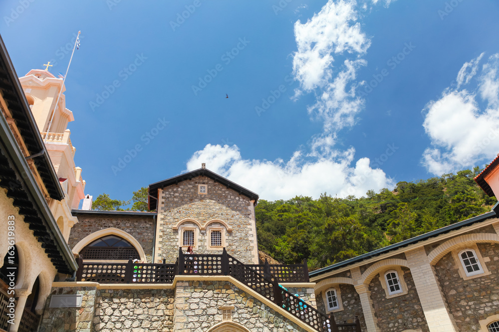 Cyprus . View on The Kykkos Monastery is one of the wealthiest and best ...