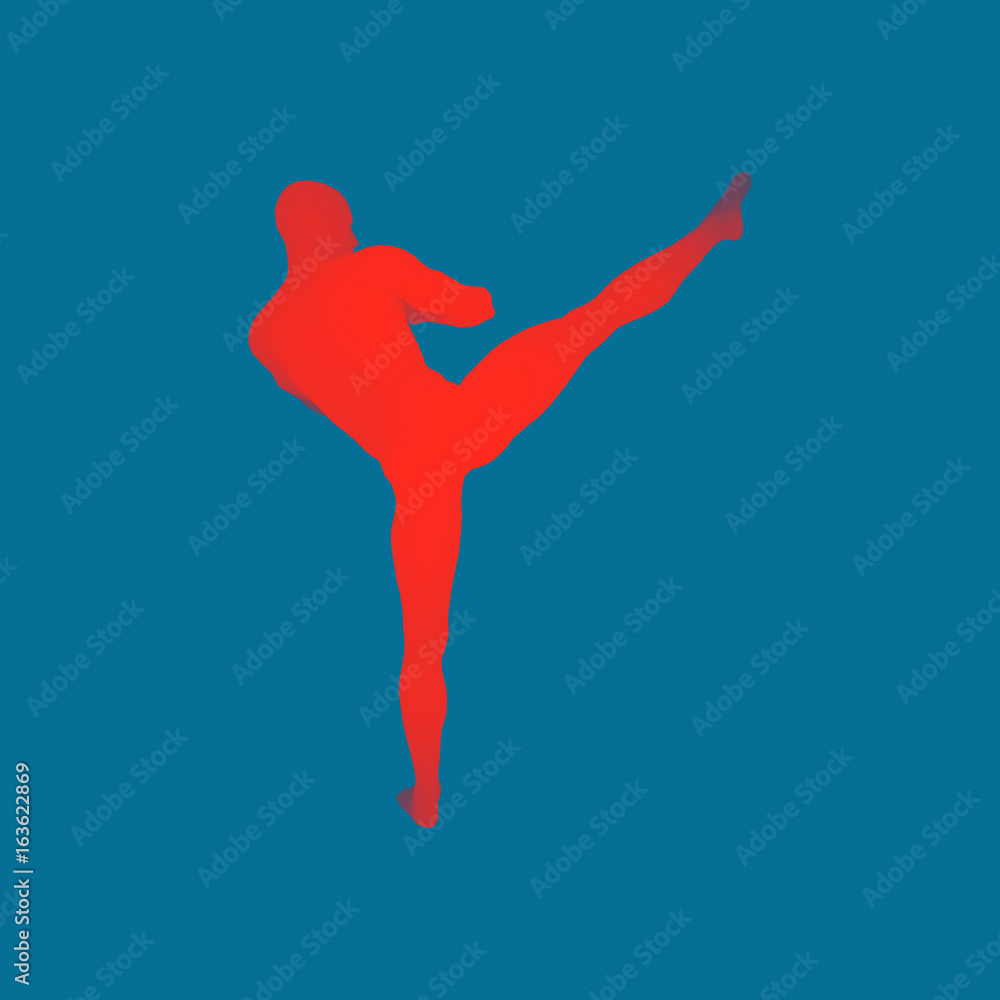 Kickbox Fighter Preparing to Execute a High Kick. Fitness, Sport ...