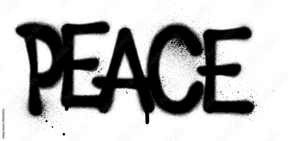 The Word Peace In Black And White