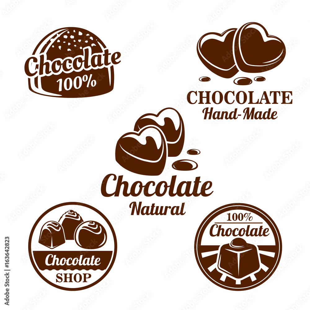 Chocolate, cacao sweets symbol set for food design Stock Vector | Adobe ...