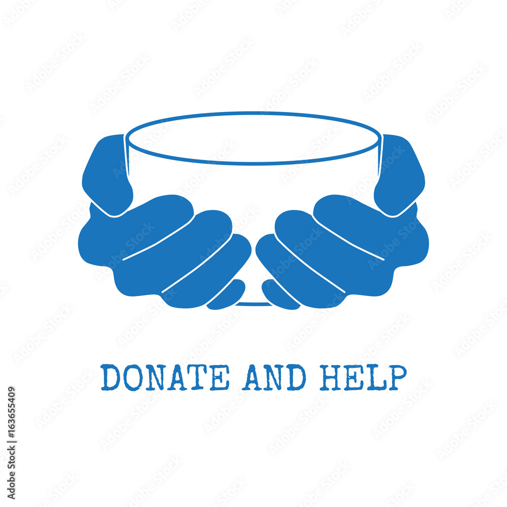Donate and help logo Stock Vector | Adobe Stock