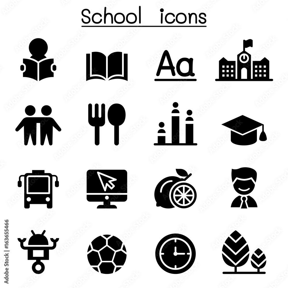 School & Education icons Stock-Vektorgrafik | Adobe Stock