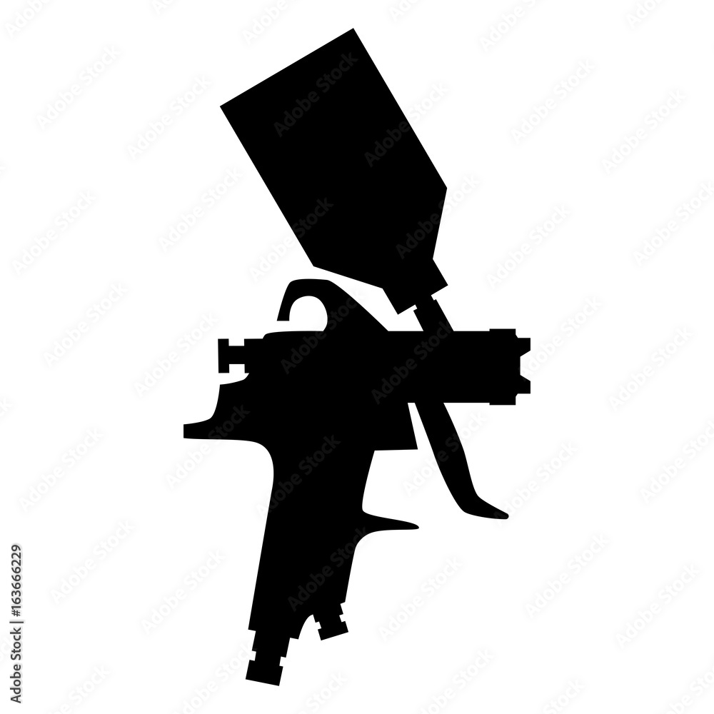 paint spray gun silhouette Stock Vector | Adobe Stock