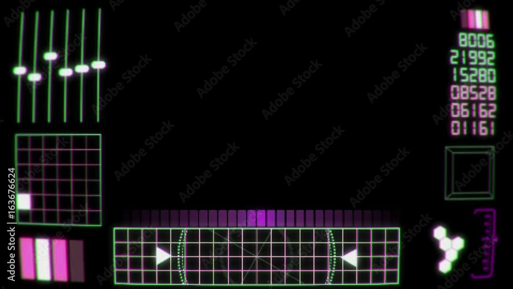 Futuristic HUD in Retro 70s Style Stock Video | Adobe Stock