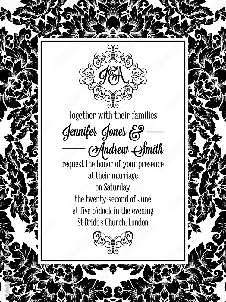 Damask Monogram Template