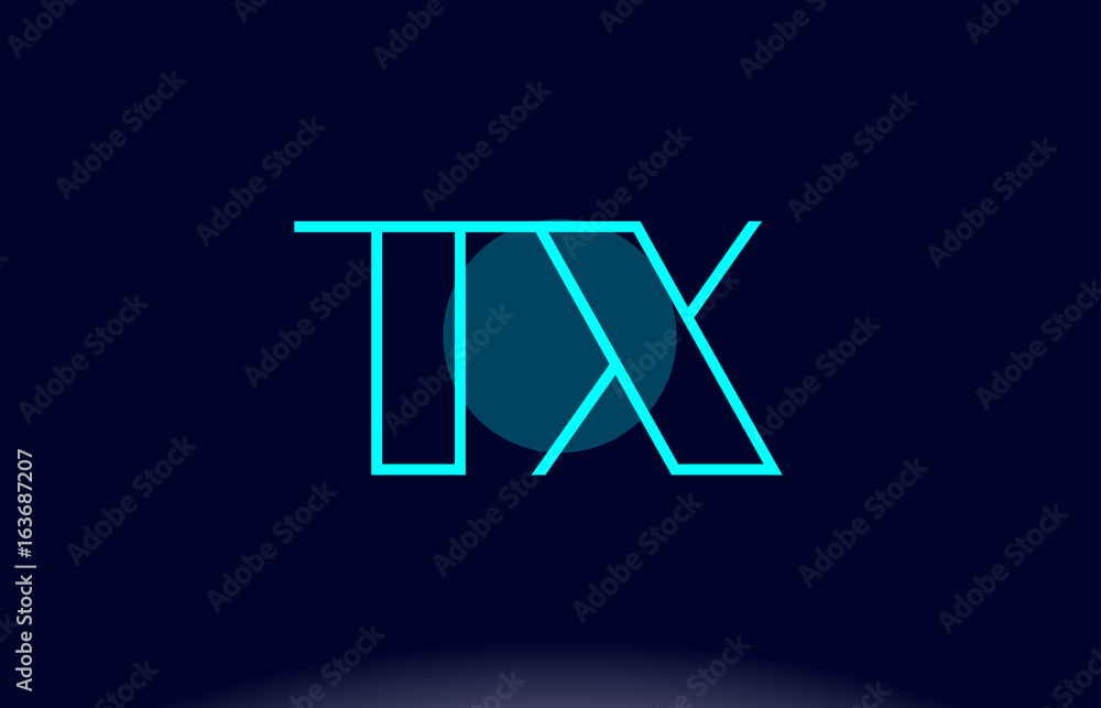 tx t x blue line circle alphabet letter logo icon template vector ...
