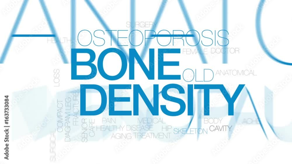 Bone density animated word cloud, text design animation. Kinetic ...