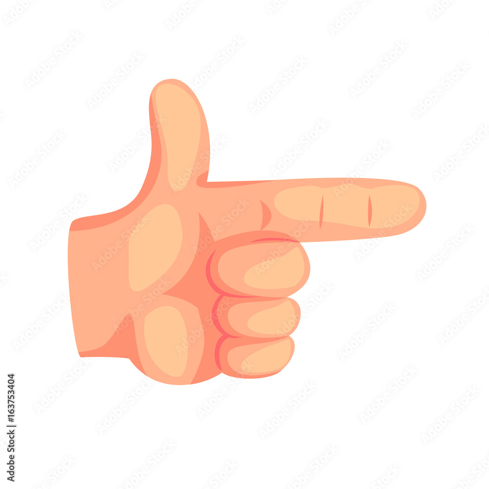 Hand pointer, hand gesture with the shape of the gun cartoon vector ...