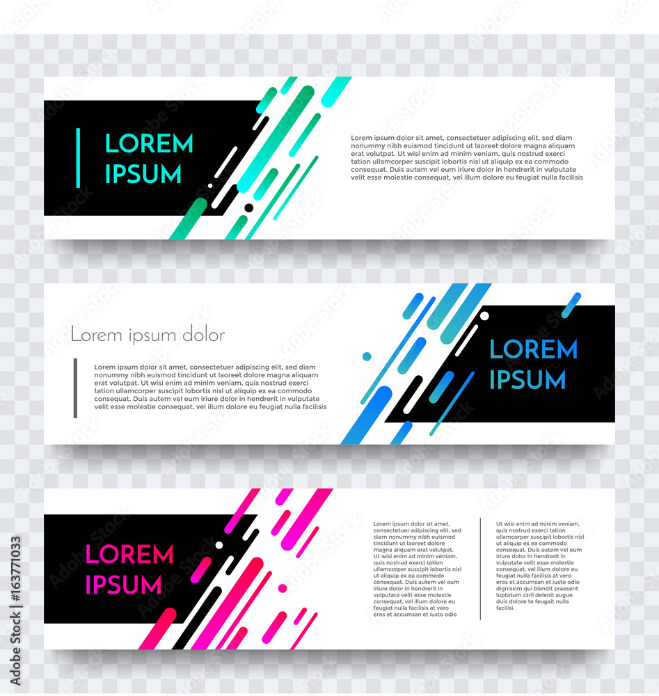 Modern web banner vector color abstract template Stock Vector | Adobe Stock