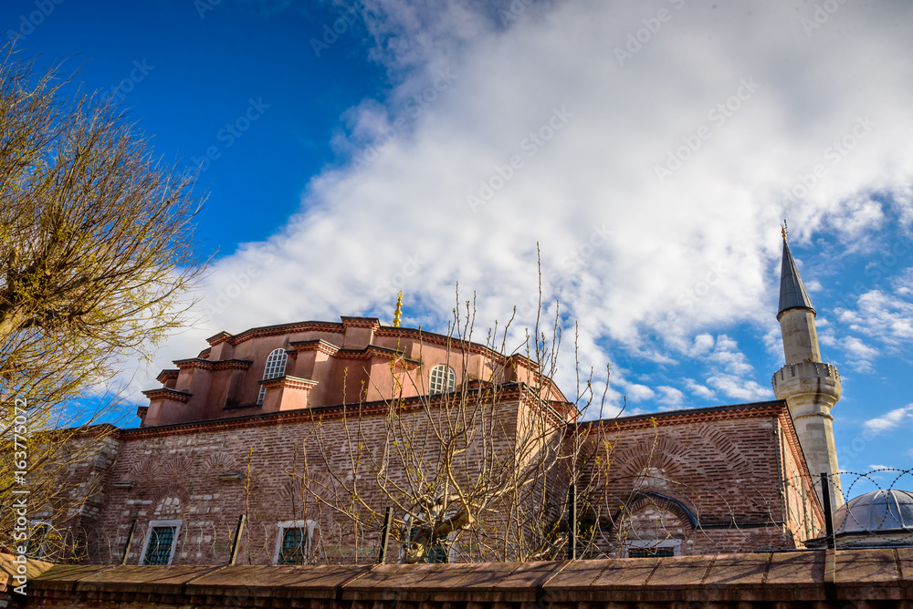 Exterior view of Little Hagia Sophia (kucuk ayasofya) with hang Turkish ...