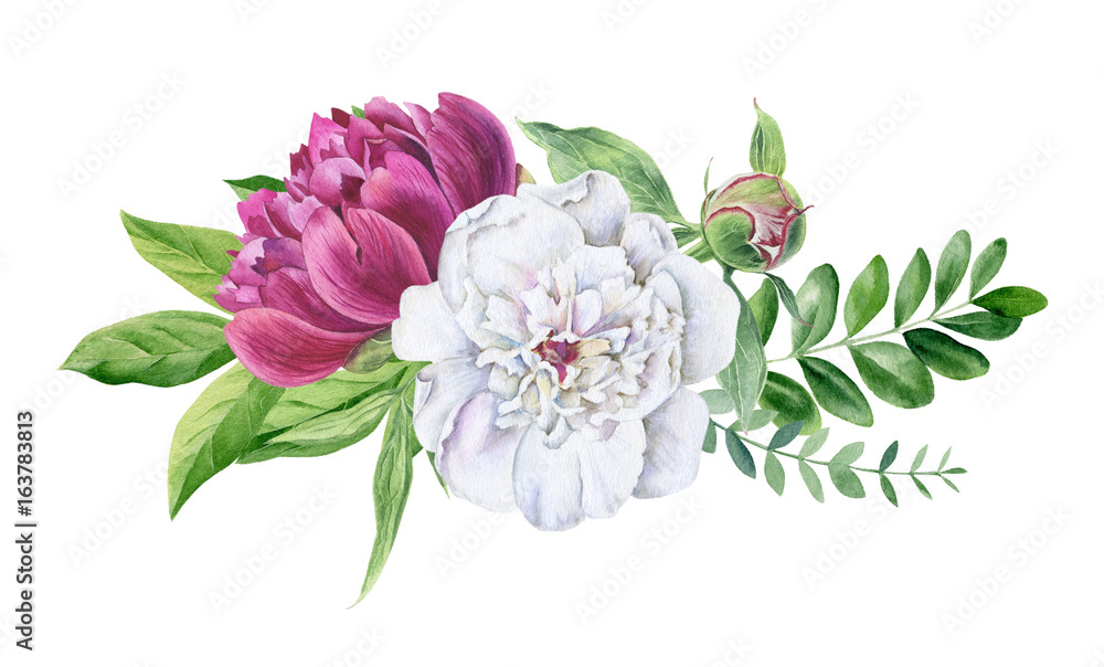 Beautiful watercolor floral clipart isolated Stock Illustration | Adobe ...
