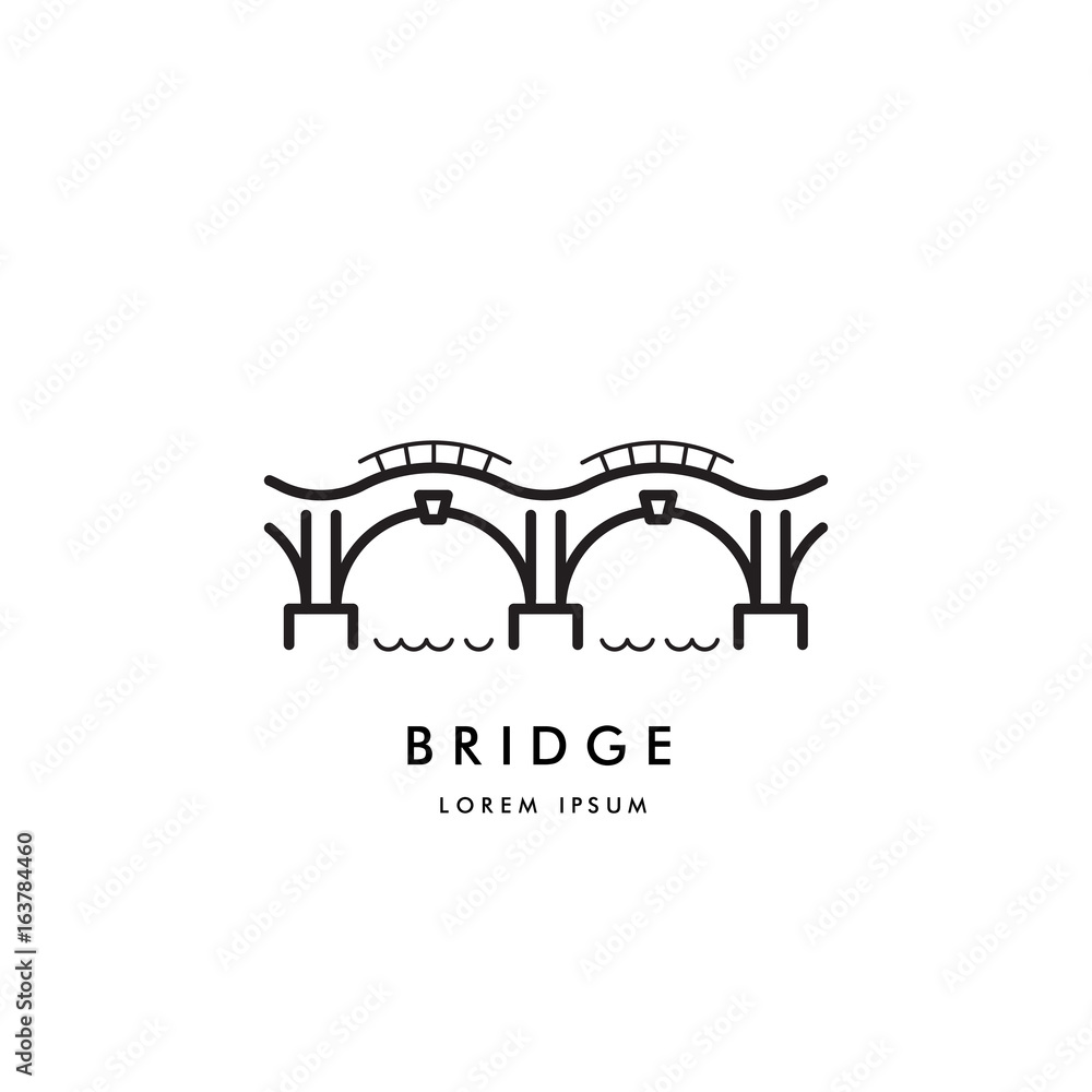 Logo vector arched bridge isolated on white background Stock Vector ...