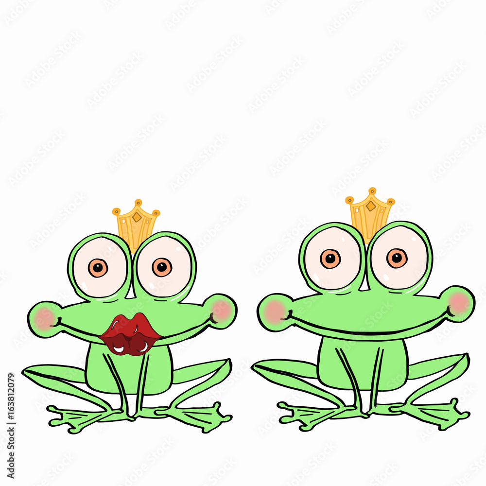 Cute Prince Frog Cartoon