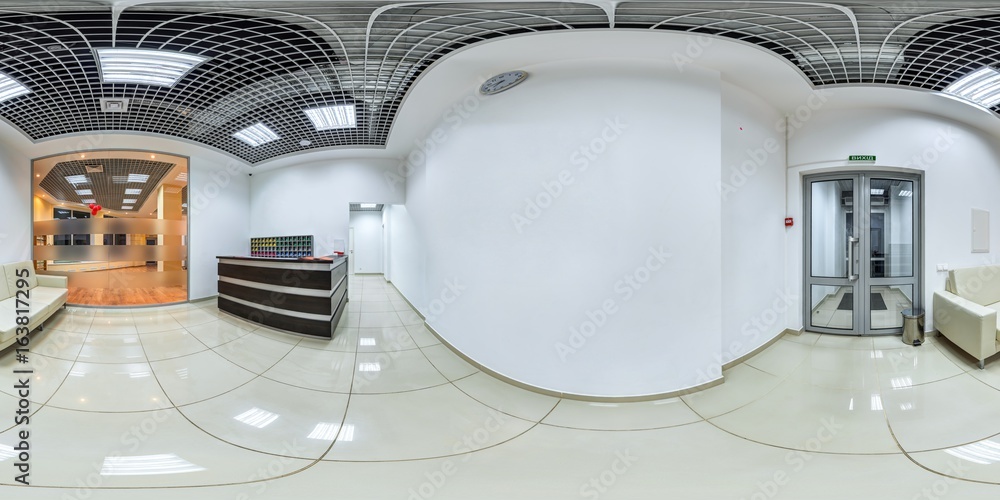 Stylish modern reception desk of fitness club center gym spa swimming ...