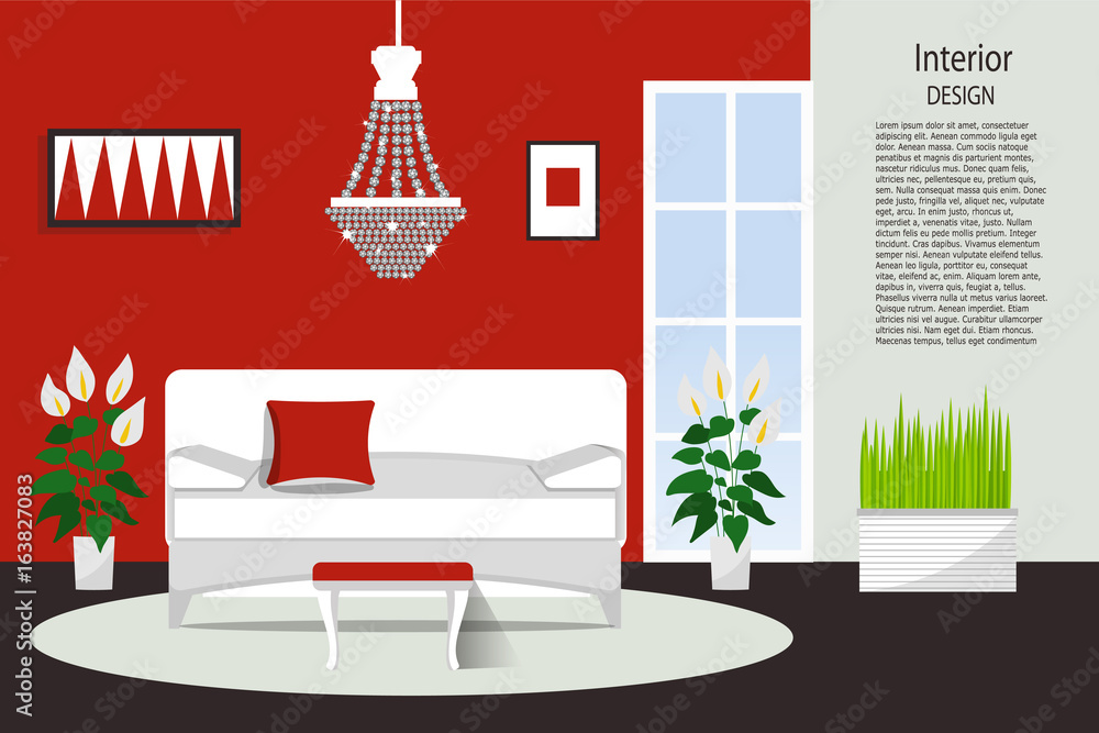 The interior of the living room. Modern luxury living room in bright ...