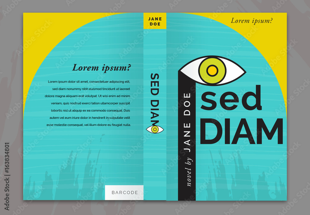Yellow and Turquoise Book Cover Layout Stock Template | Adobe Stock