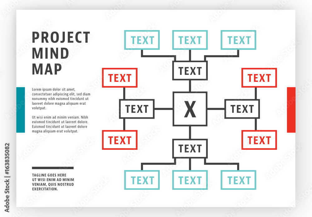Blue and Red Mind Map Layout Stock Template | Adobe Stock