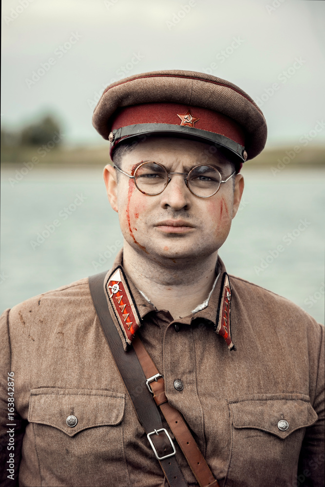 Soviet officer of the Second World War. Military-historical reenactment ...
