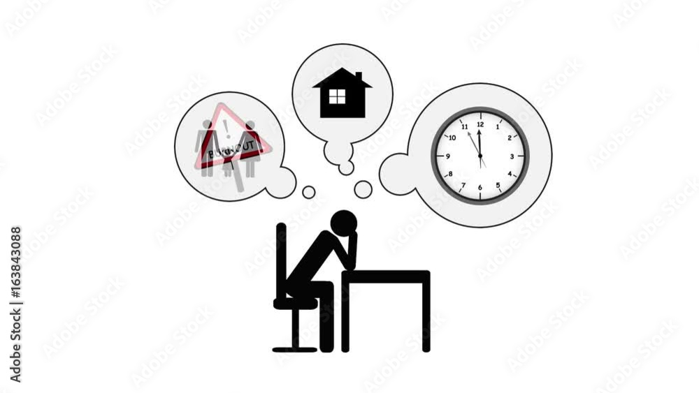 Depression Burnout Stress Piktogramm Stock 비디오 | Adobe Stock