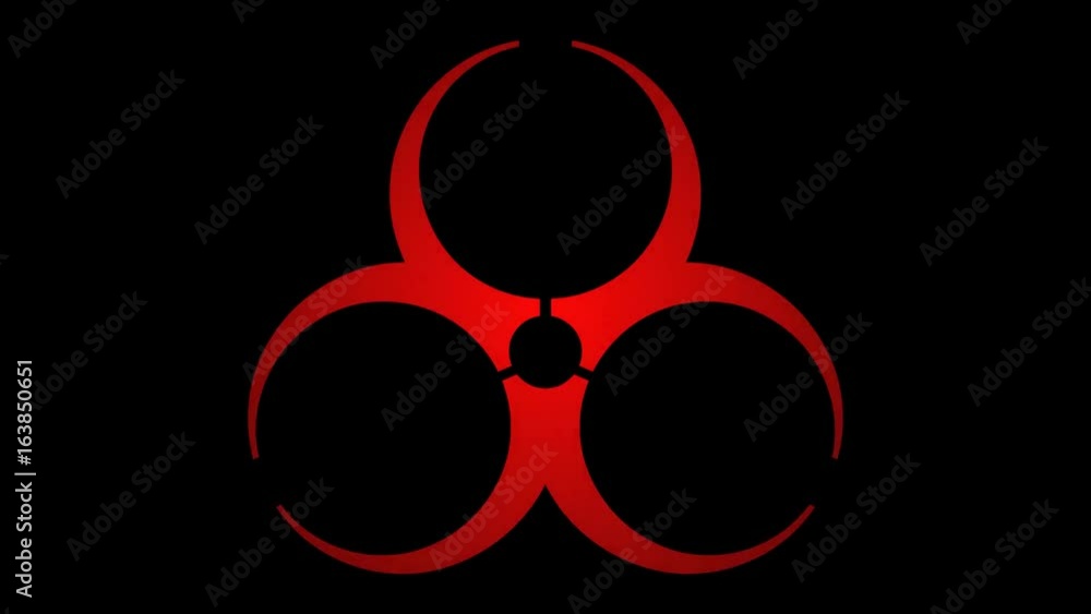 Biohazard Symbol Flashing ON/OFF w/ Alpha. Graphic pictogram element of ...