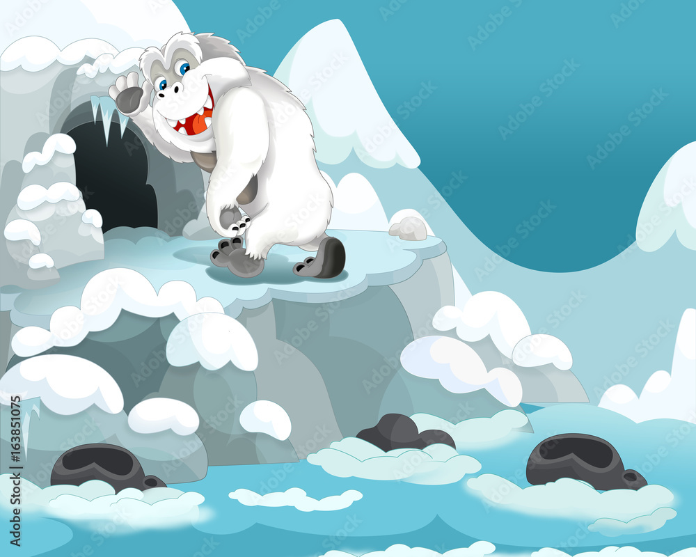 cartoon winter happy and funny scene for different usage Stock ...