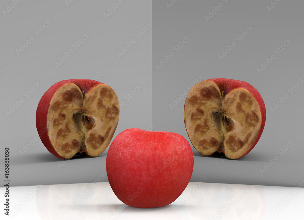 Front And Back Of Apple Fruit