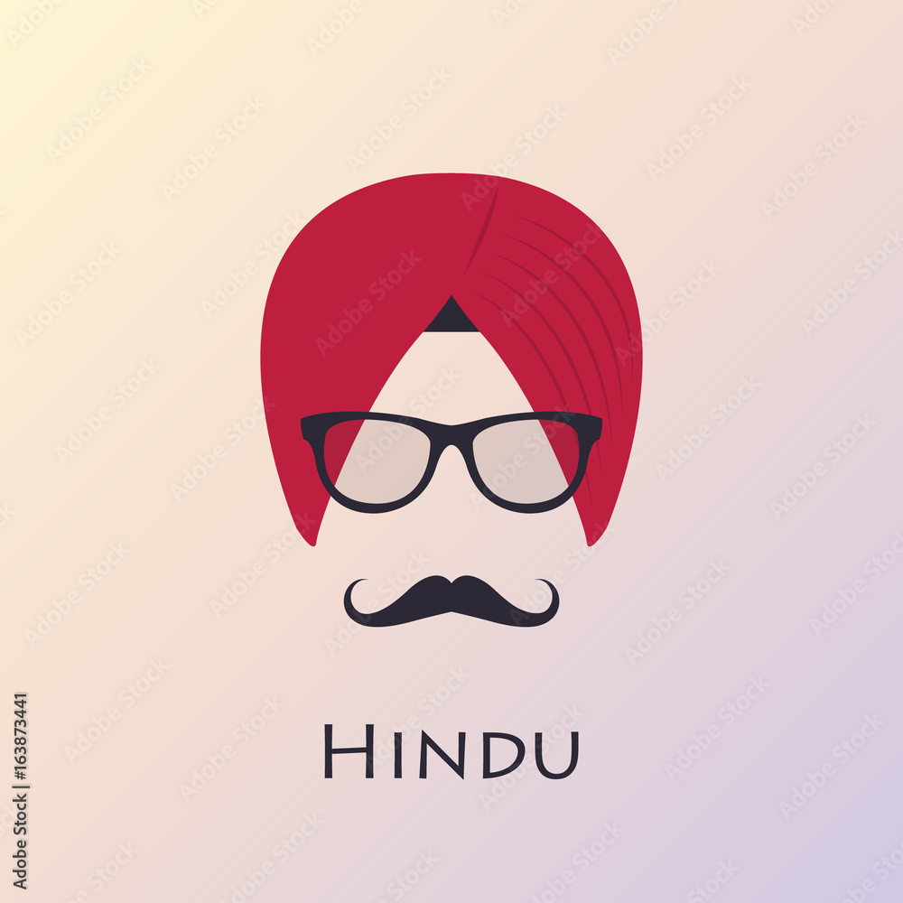 Indian man head icon. Indian culture. Vector illustration. Stock Vector ...