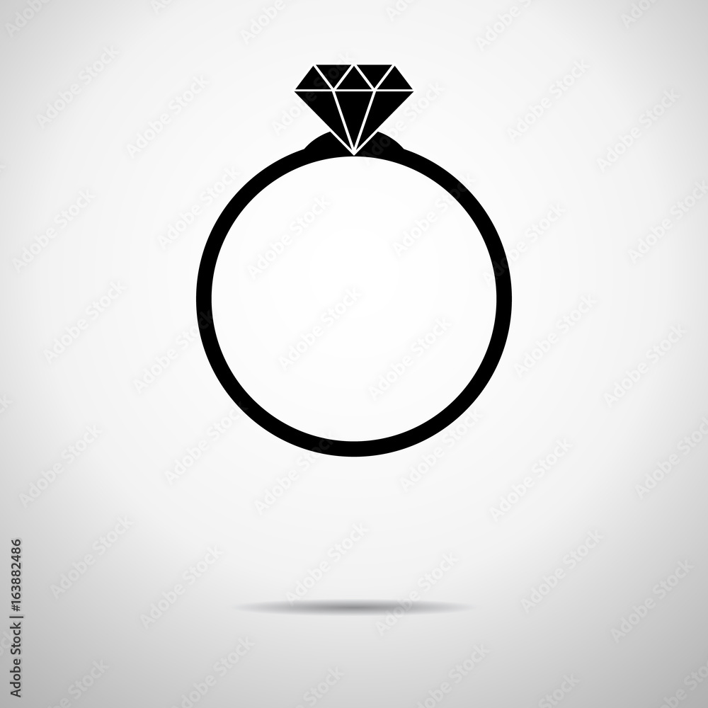 Luxury Diamond Engagement Ring Silhouette Vector Isolated Stock Vector ...