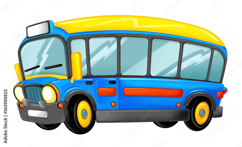 funny looking cartoon bus - illustration for children Stock ...