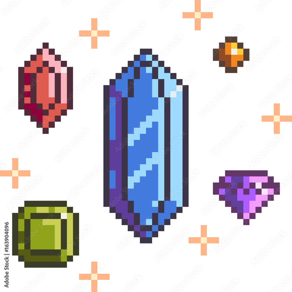 vector pixel art jewel Stock Vector | Adobe Stock