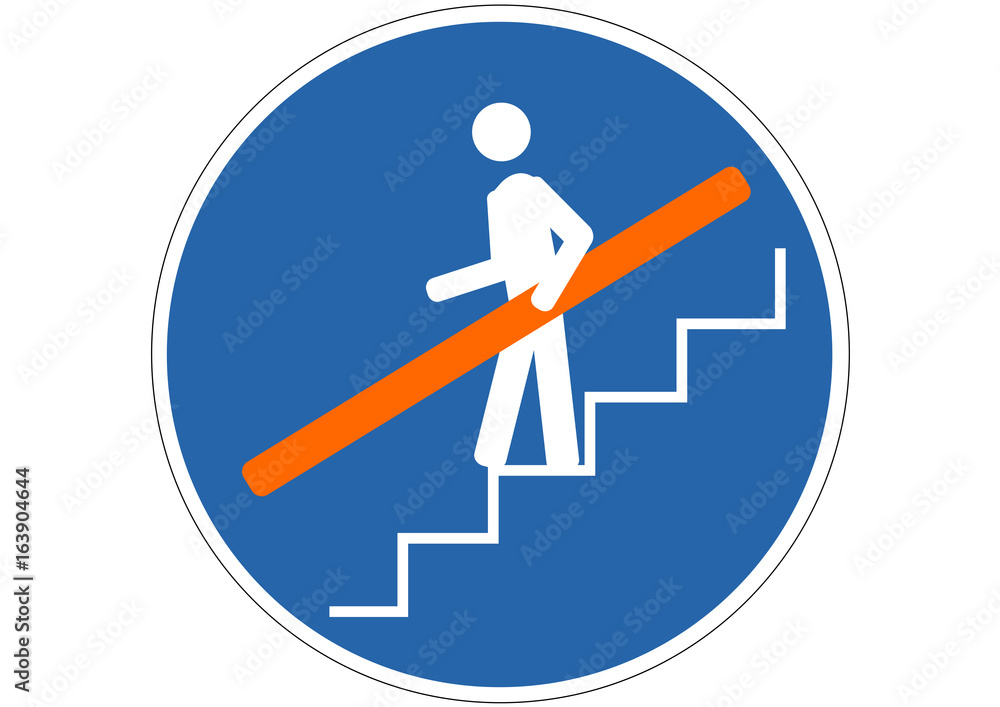 Schild Handlauf benutzen Stock Vector | Adobe Stock