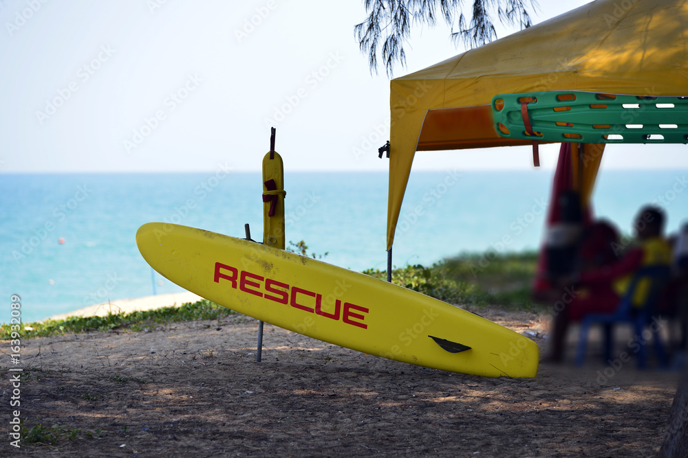 Accident prevention and water rescue. Were placed on the beach ready ...