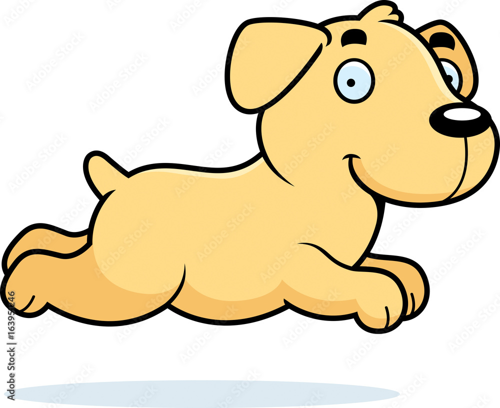 Cartoon Labrador Running Stock Vector | Adobe Stock