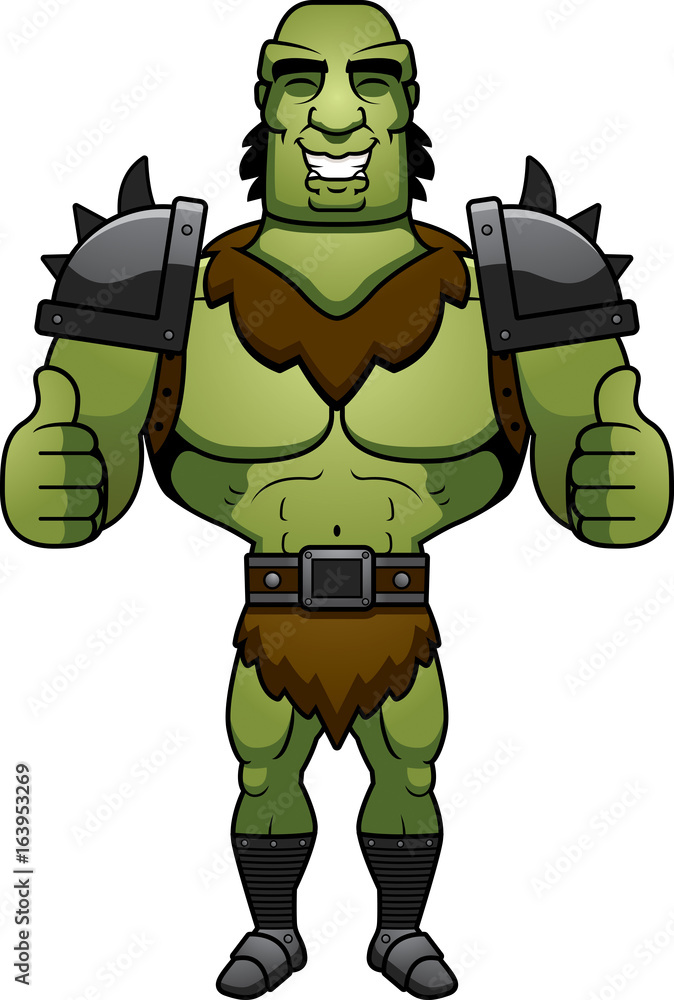 Cartoon Orc Thumbs Up Stock Vector | Adobe Stock