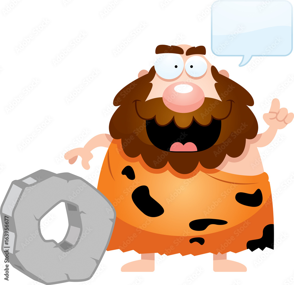 Cartoon Caveman Talking Stock Vector | Adobe Stock