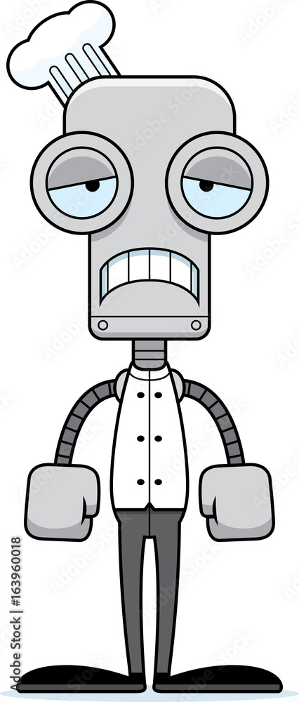 Cartoon Sad Chef Robot Stock Vector | Adobe Stock